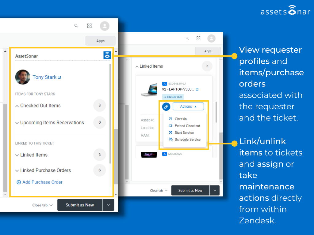 AssetSonar App Integration with Zendesk Support
